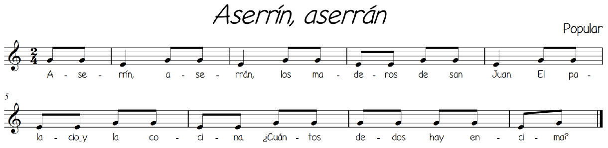 Aserrín, aserrán (s-m)